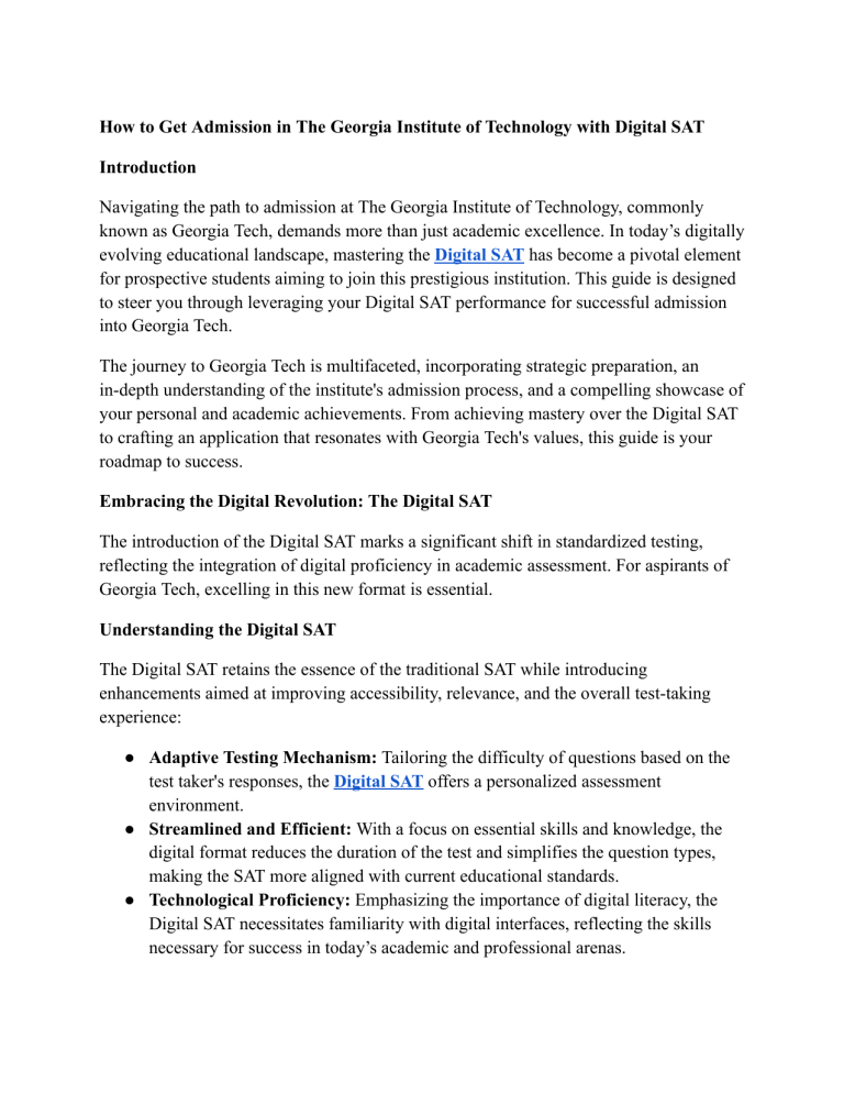 How to Get Admission in The Georgia Institute of Technology with ...